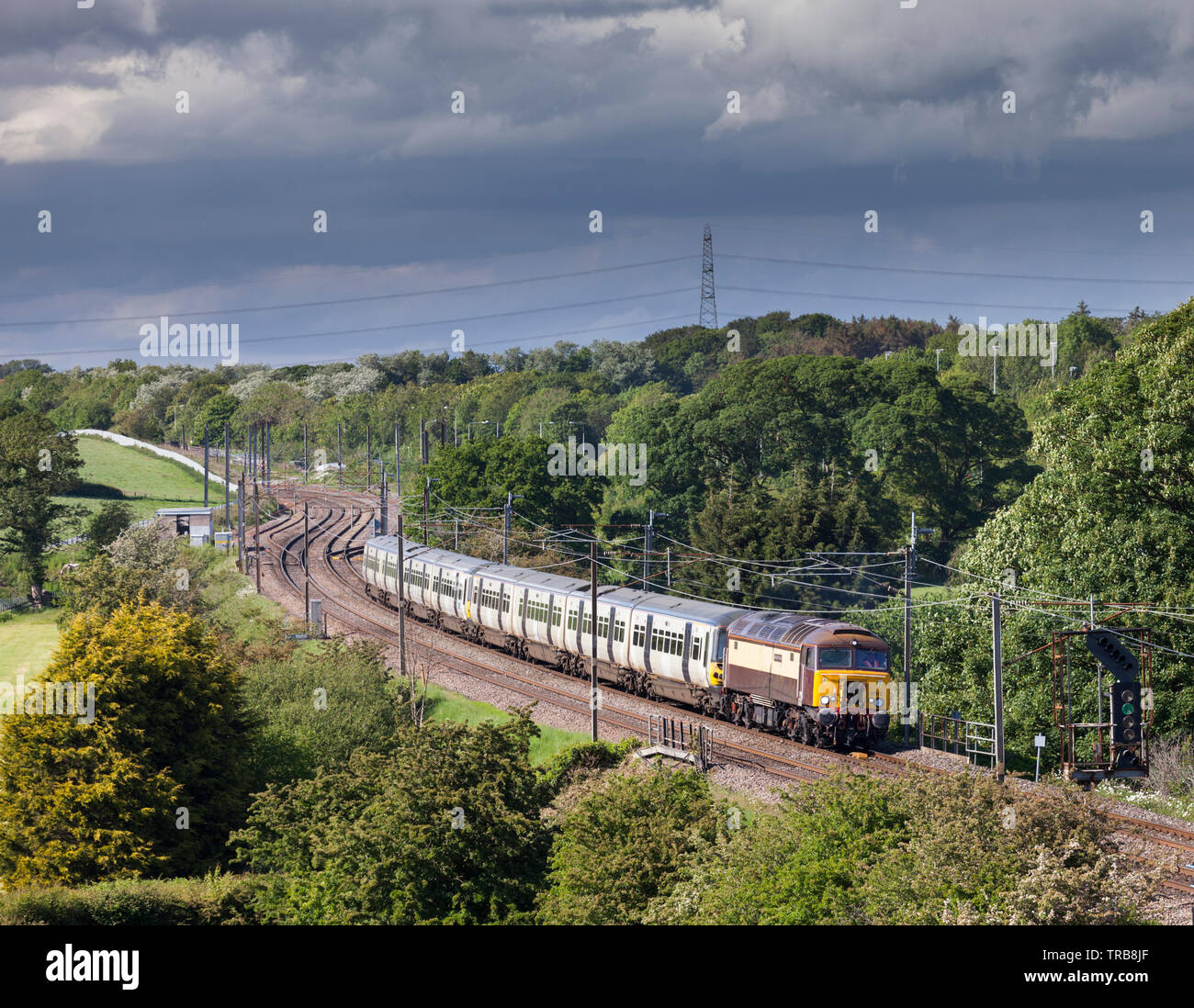 Rail Operations Group class 57 diesel locomotive on the west coast main ...