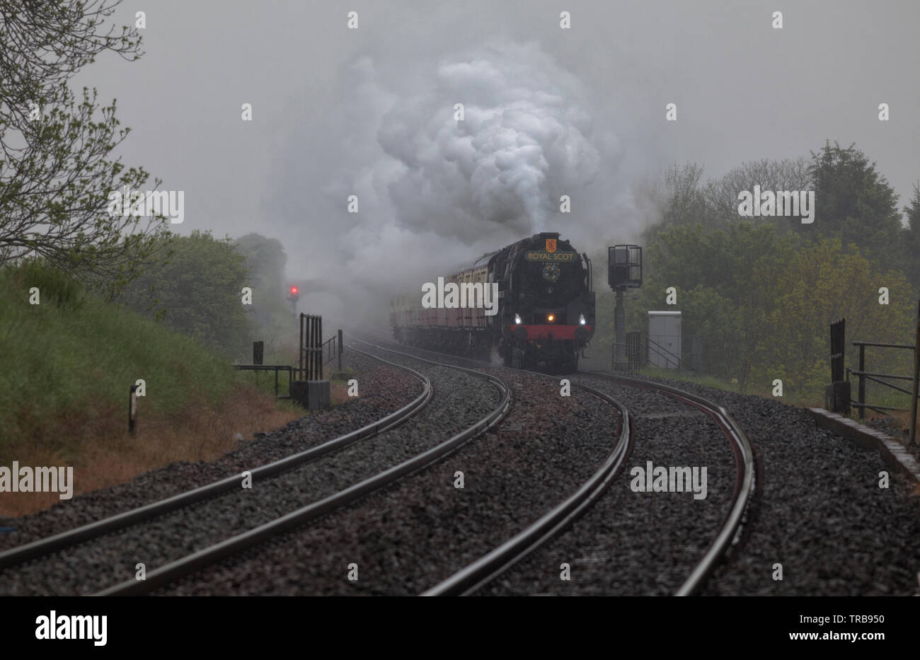 Steam locomotive 70000 Britannia passing Horton In Ribblesdale on the ...