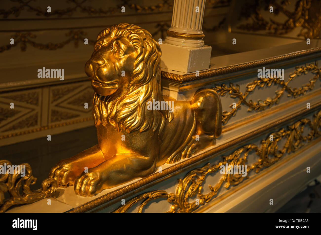 Golden lion statue decorating boat at the National Maritime Museum in ...