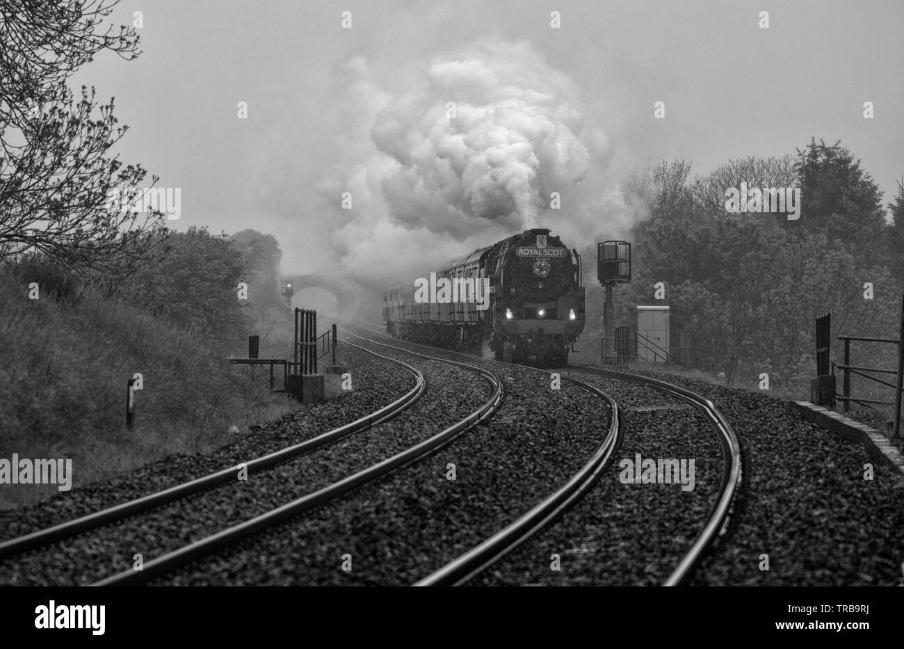 Steam locomotive 70000 Britannia passing Horton In Ribblesdale on the ...