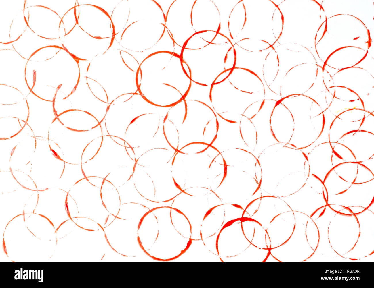 Abstract background of red round bubbles, balls on white background ...