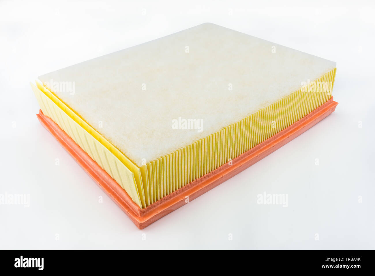 Rectangular air filter for the car, isolated on a white background with ...