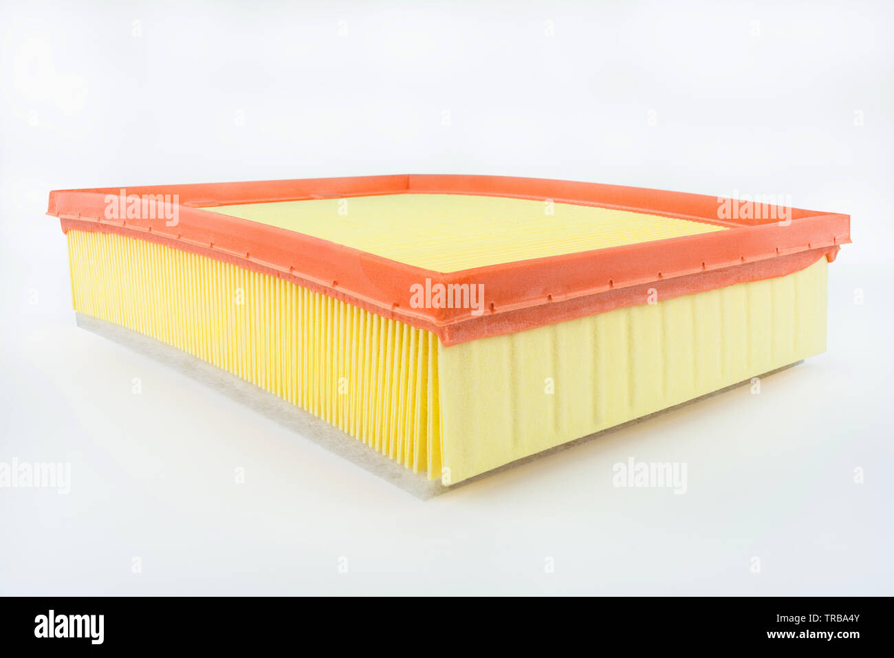 Rectangular air filter for the car, isolated on a white background with ...