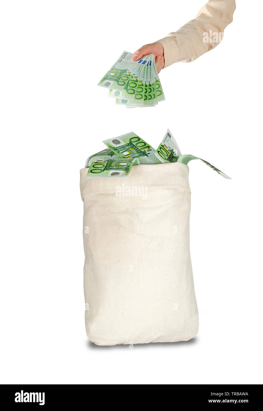 Bag with euro Stock Photo - Alamy