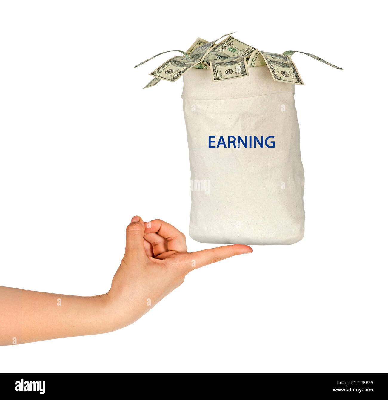 bag with salary Stock Photo - Alamy
