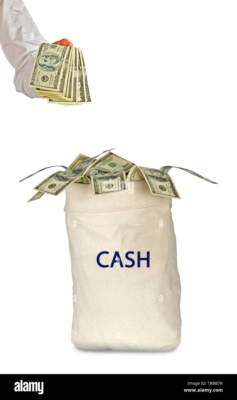 bag with cash Stock Photo - Alamy