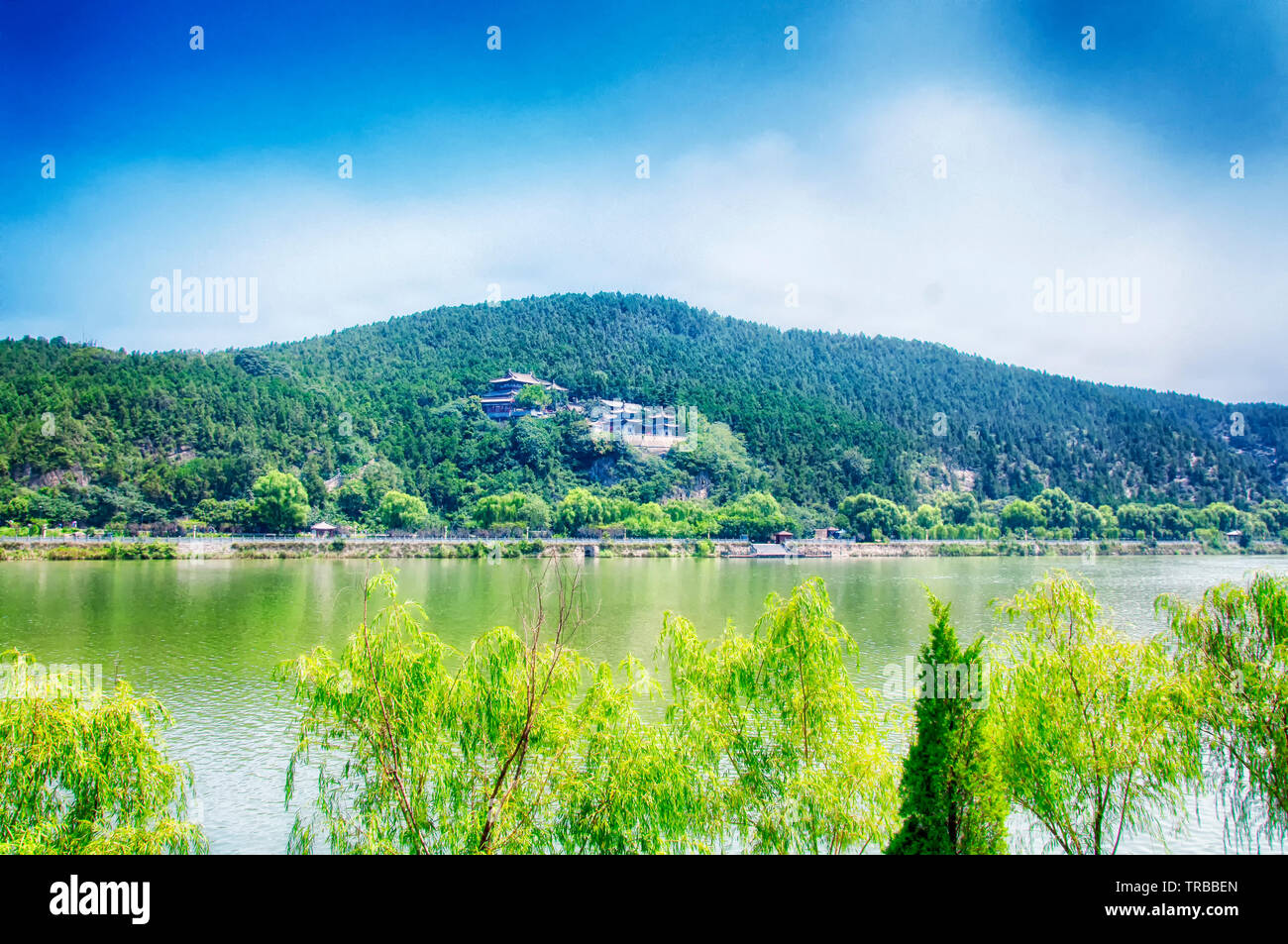 Xiangshan Buddhist Temple on the hills within Longmen Grottoes scenic ...