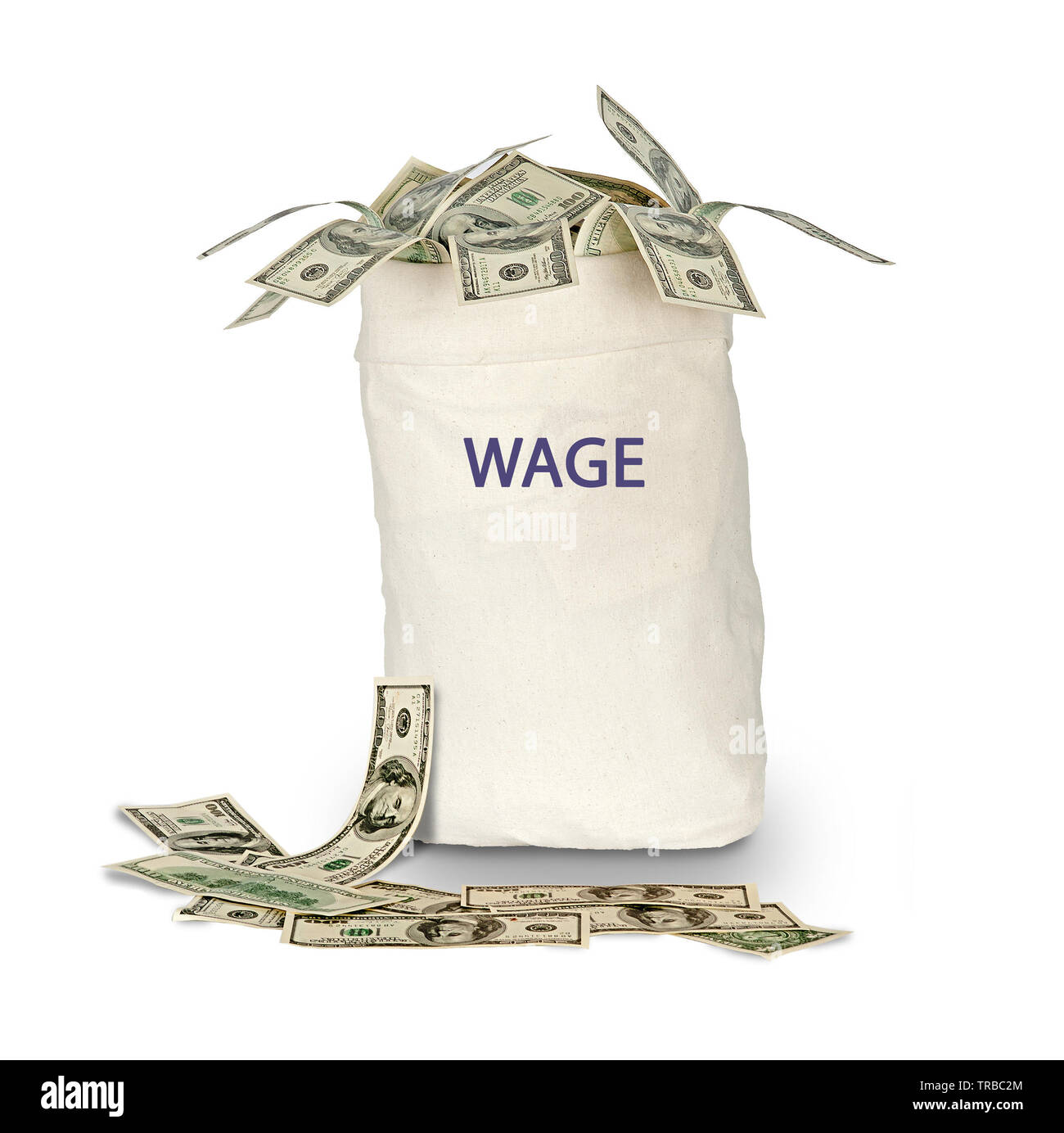 Bag with wage Stock Photo - Alamy