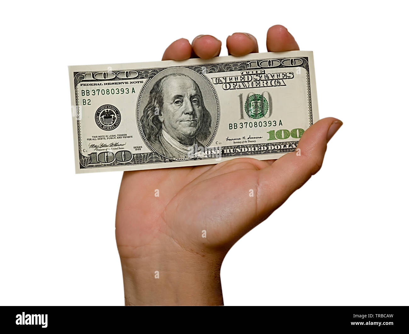 Hand with dollar bill isolated on background Stock Photo - Alamy