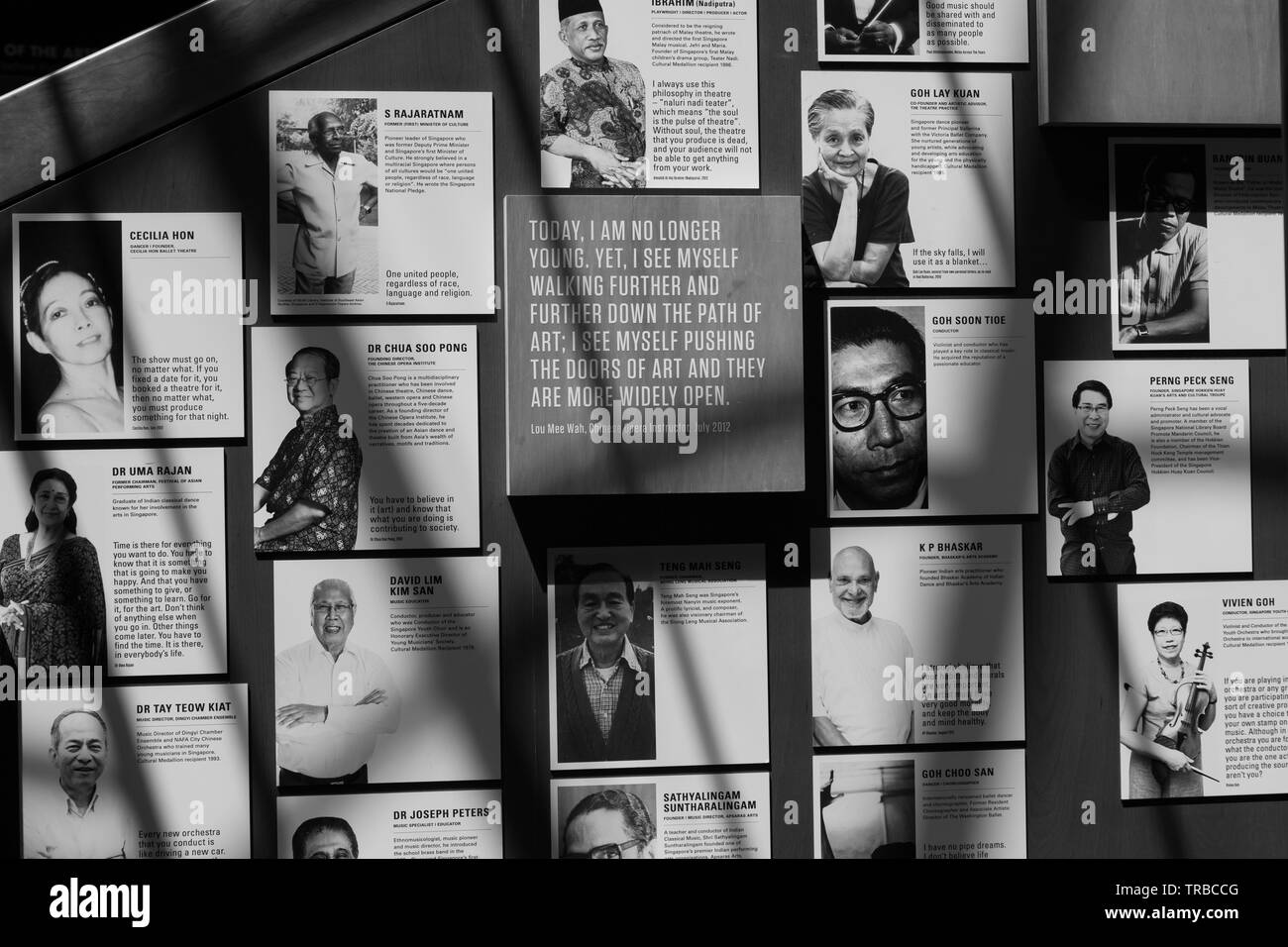 black and white view of artists bio at Esplanade, singapore Stock Photo ...