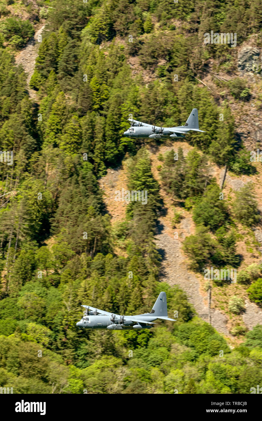 USAF MC130J aircraft of "Boston Flight" from RAF Mildenhall low level ...