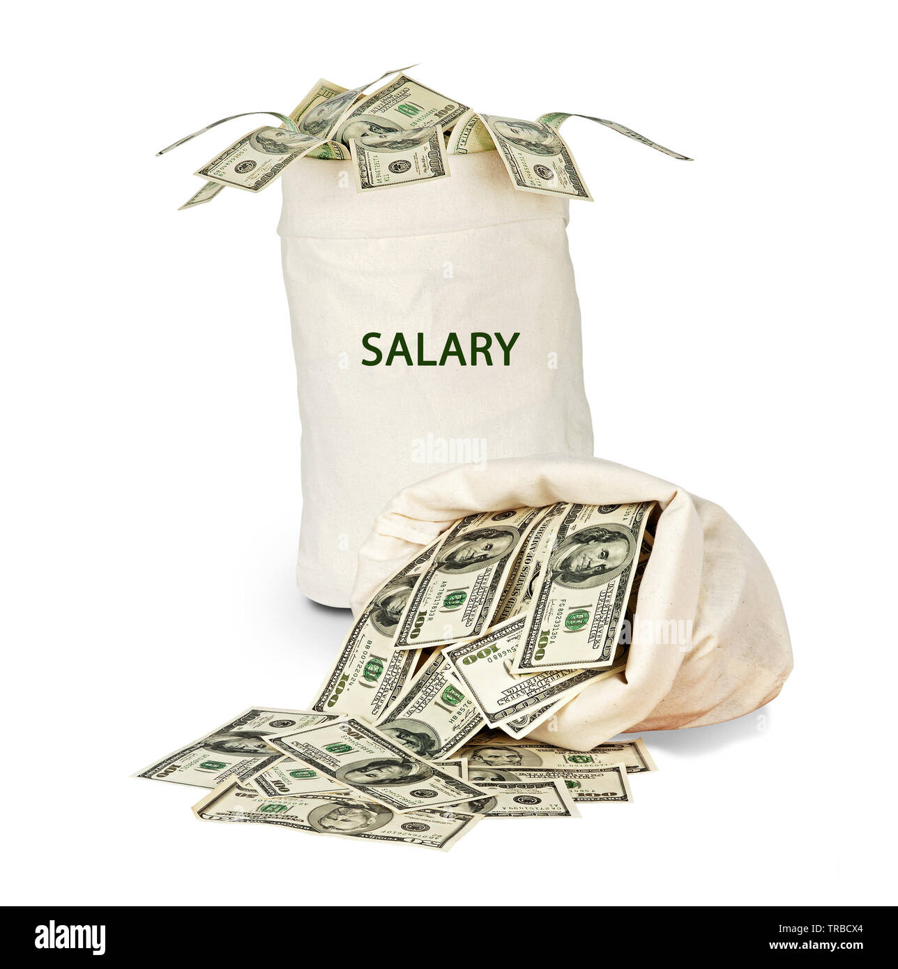 Bag with salary Stock Photo - Alamy