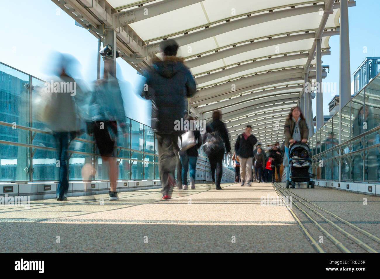 Tokyo, Japan - 23 February 2019 - Pedestrians walk cross the new Tokyo ...