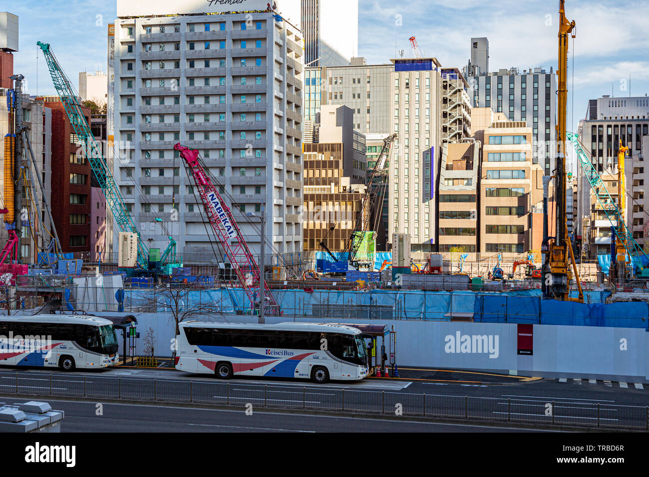 Tokyo, Japan - 23 February 2019 - View of traveling cars run on a ...