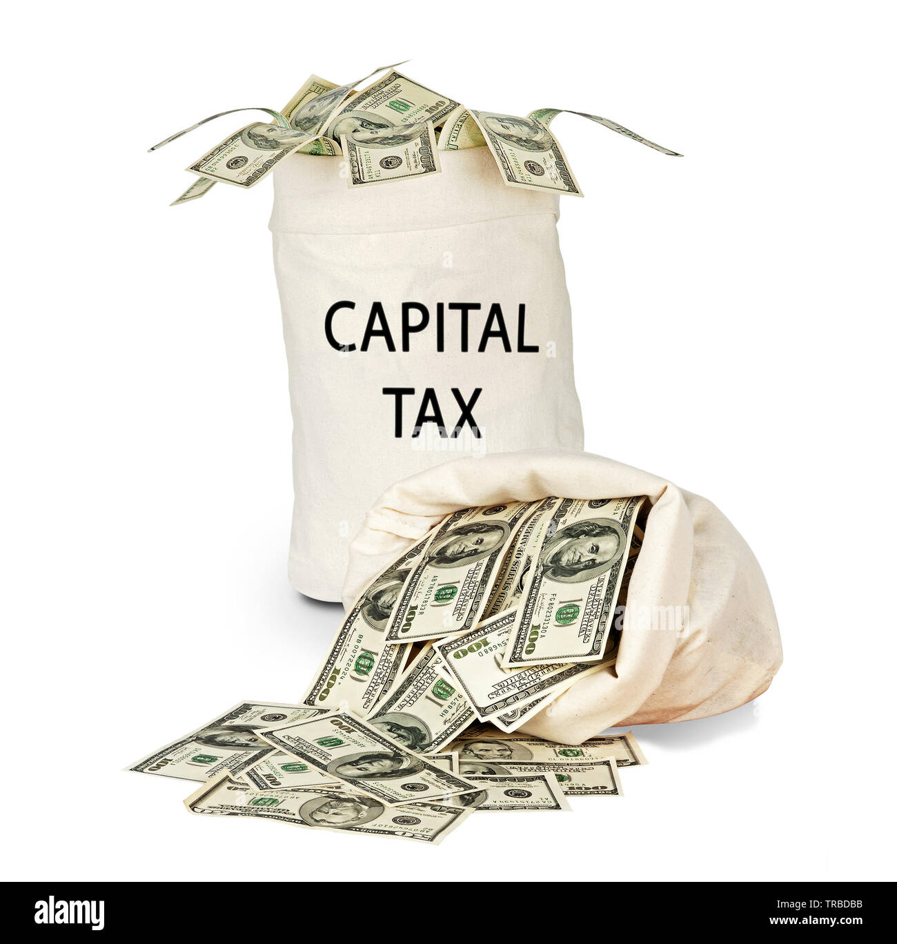 Bag with capital tax Stock Photo - Alamy