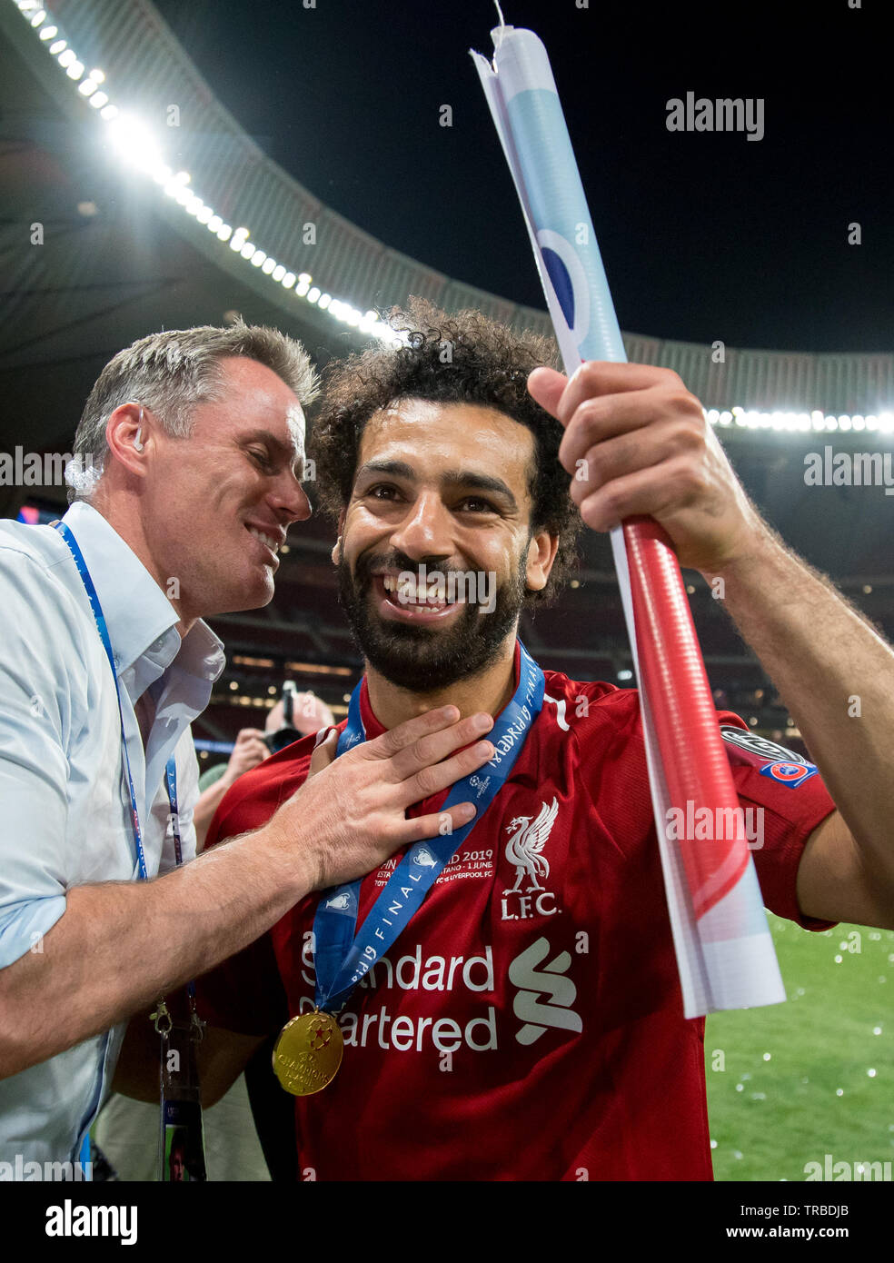 Salah champions league final trophy hi-res stock photography and images ...