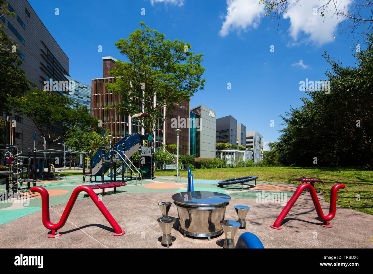 Open space playground at One North Park, Singapore Stock Photo - Alamy