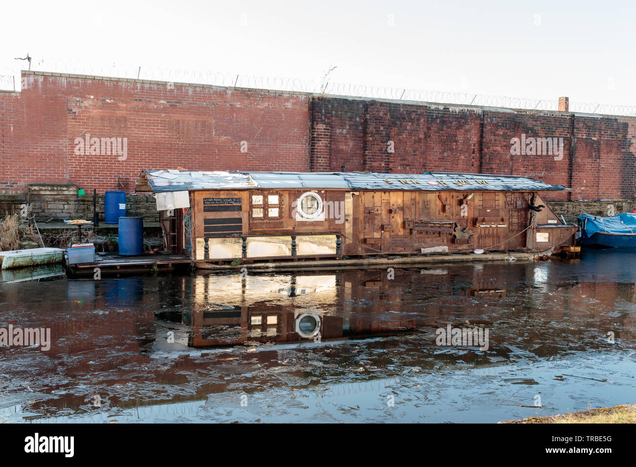Canal boat made from recycled materials Stock Photo - Alamy