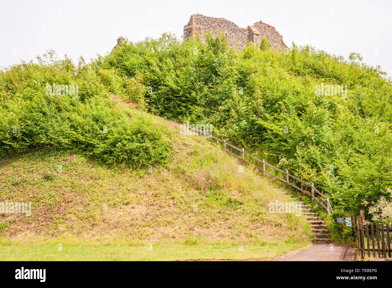 Eye castle, Eye, Suffolk, UK. A motte and bailey castle built in the ...