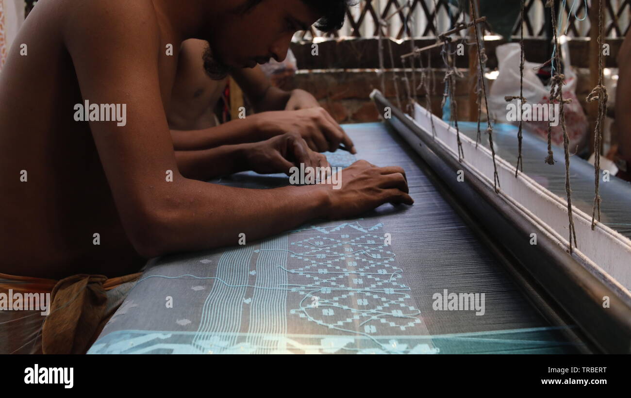 Jamdani is a fine muslin textile of Bengal, produced for centuries in ...