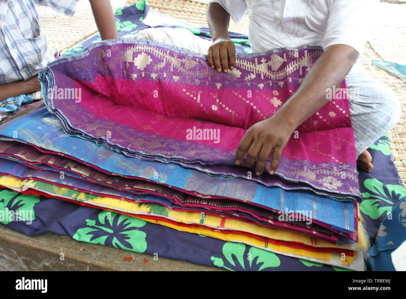 Jamdani is a fine muslin textile of Bengal, produced for centuries in ...