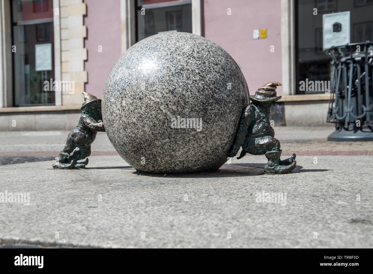 bronze dwarfs gnomes sculpture, symbol of Wroclaw city, Poland Stock ...