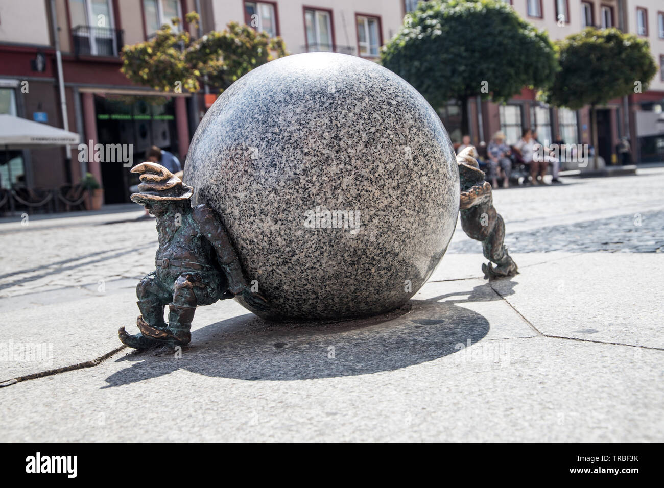 bronze dwarfs gnomes sculpture, symbol of Wroclaw city, Poland Stock ...