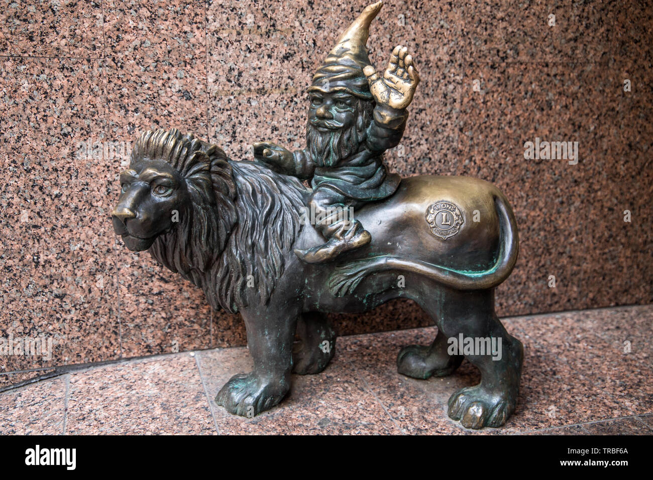 bronze dwarfs gnomes sculpture, symbol of Wroclaw city, Poland Stock ...