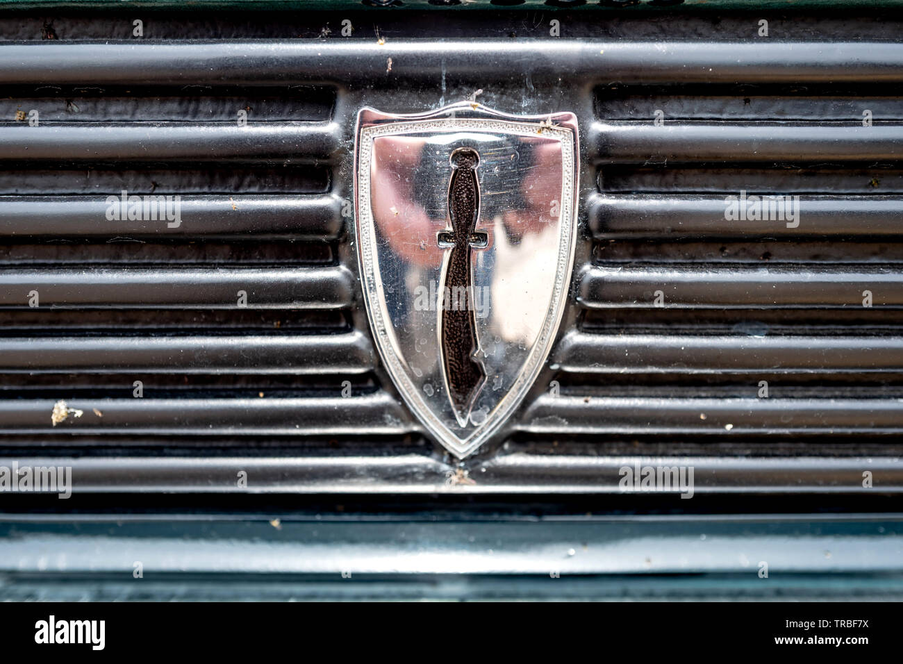 Scimitar cars' classic badge marque Stock Photo - Alamy