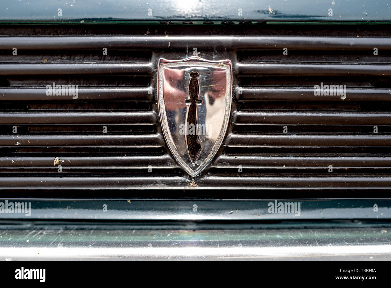 Scimitar cars' classic badge marque Stock Photo - Alamy
