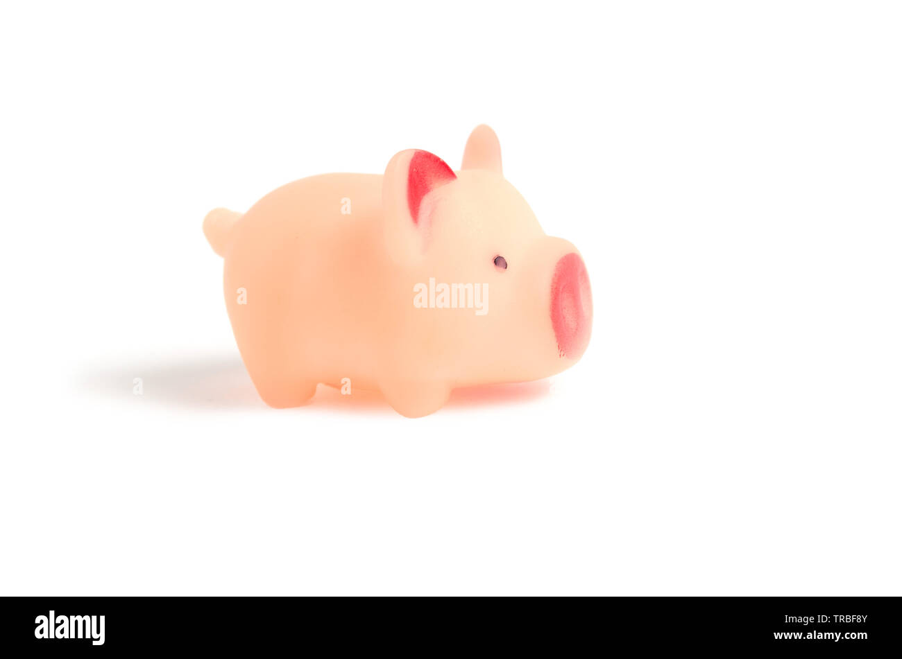 Little rubber, pink pig, toy on white background Stock Photo - Alamy