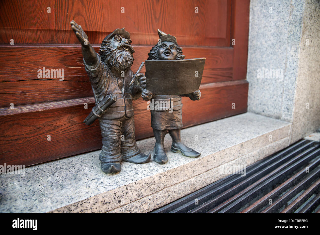 bronze dwarfs gnomes sculpture, symbol of Wroclaw city, Poland Stock ...