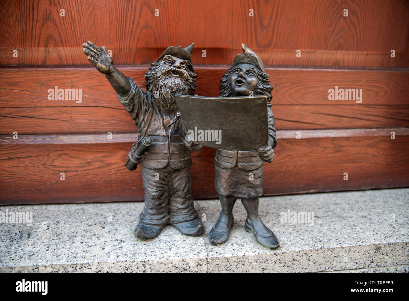bronze dwarfs gnomes sculpture, symbol of Wroclaw city, Poland Stock ...