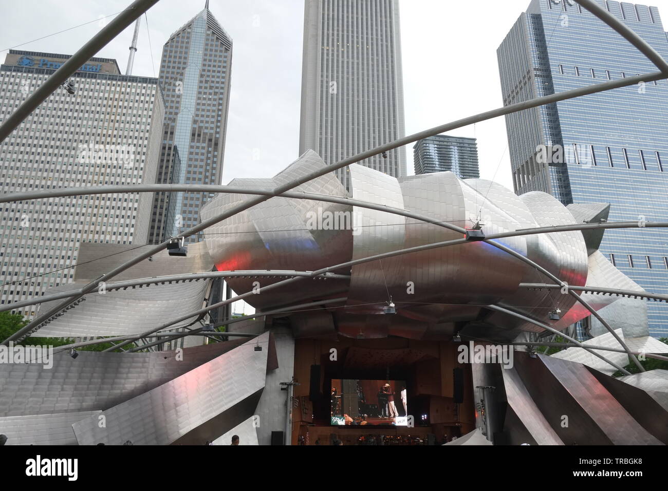 Chicago's Millennium Park with Jay Pritzker Pavilion, a bandshell ...