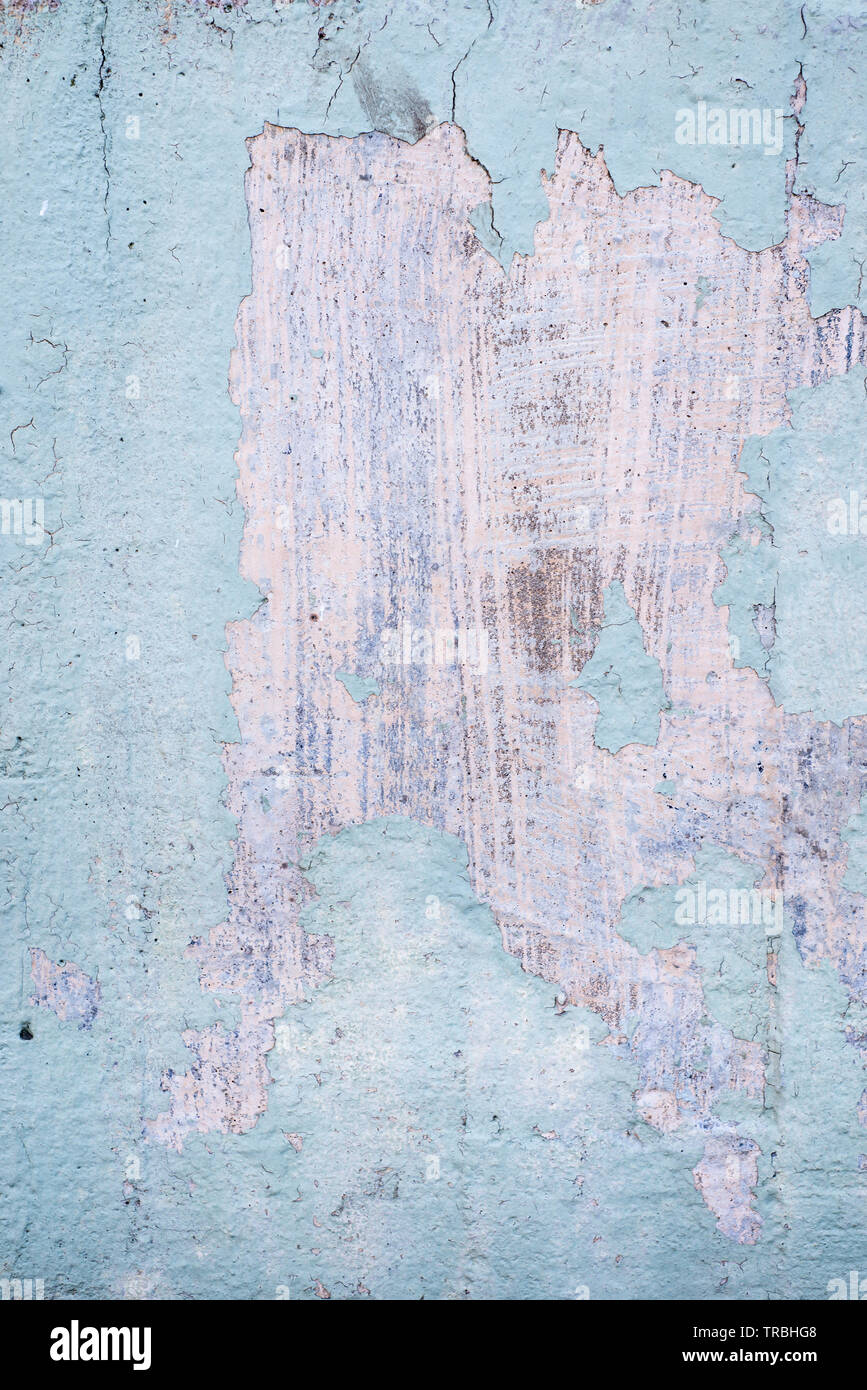 Light Blue Peeling Concrete Wall Stock Photo - Alamy
