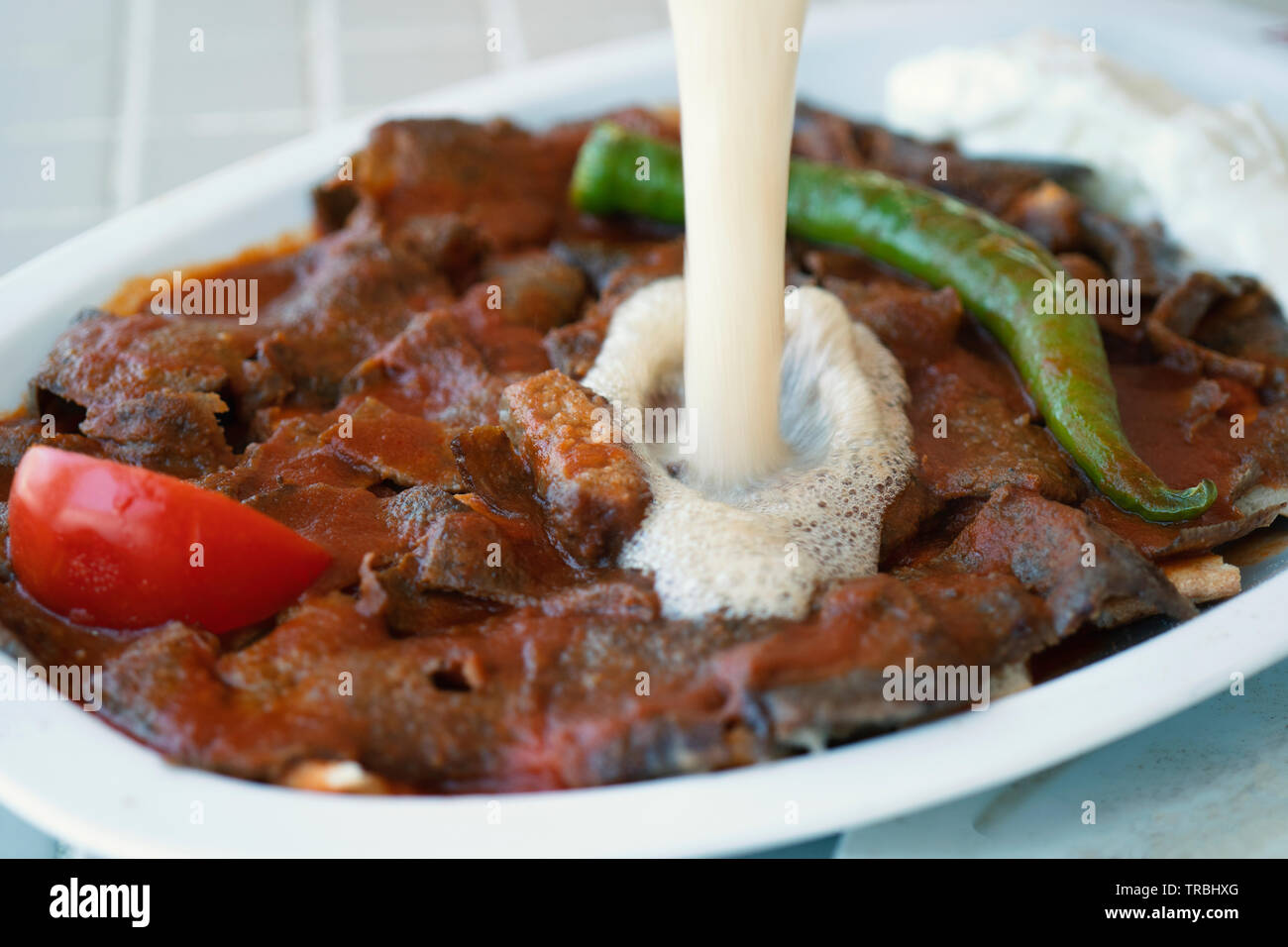 Traditional Turkish Doner Kebab also known iskender. Turkish style ...