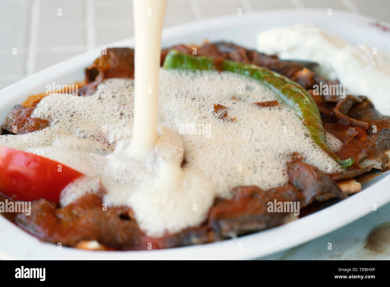 Traditional Turkish Doner Kebab also known iskender. Turkish style ...