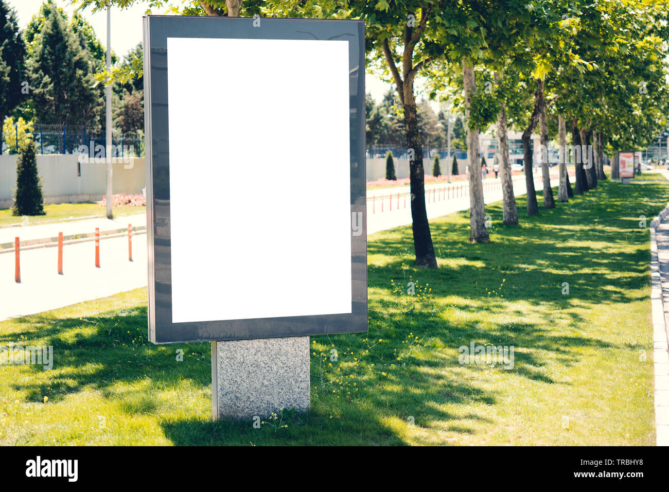 Vertical blank billboard on the city street Stock Photo - Alamy