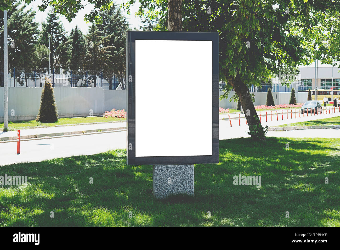 Vertical blank billboard on the city street Stock Photo - Alamy