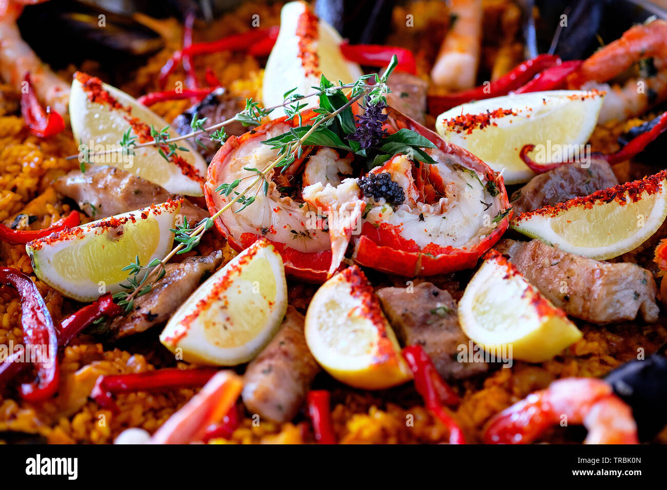 Close up above top view image of ripe ingredients of prepared served ...