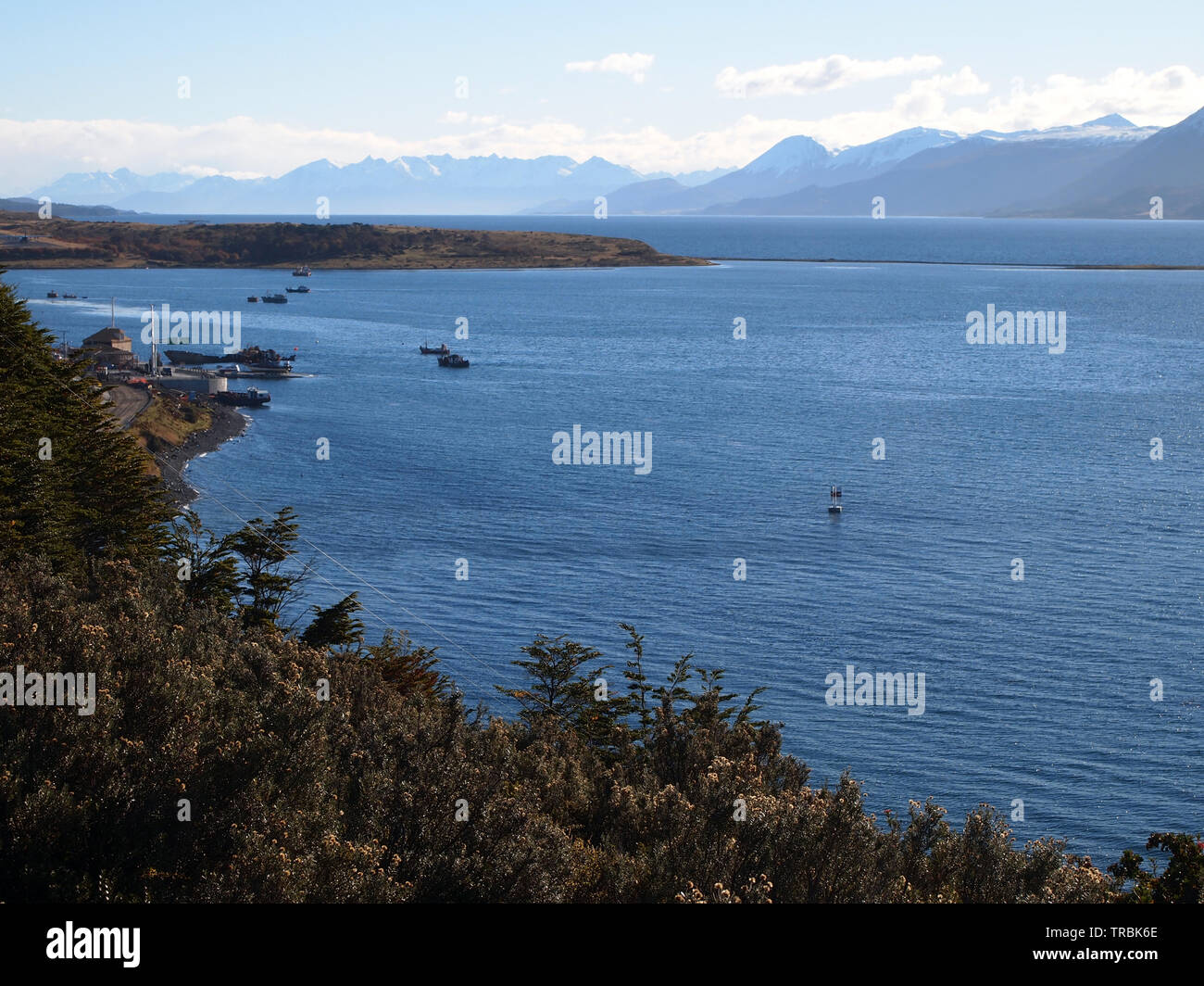 The Beagle Channel seen from Navarino island, Southern Chile. This ...