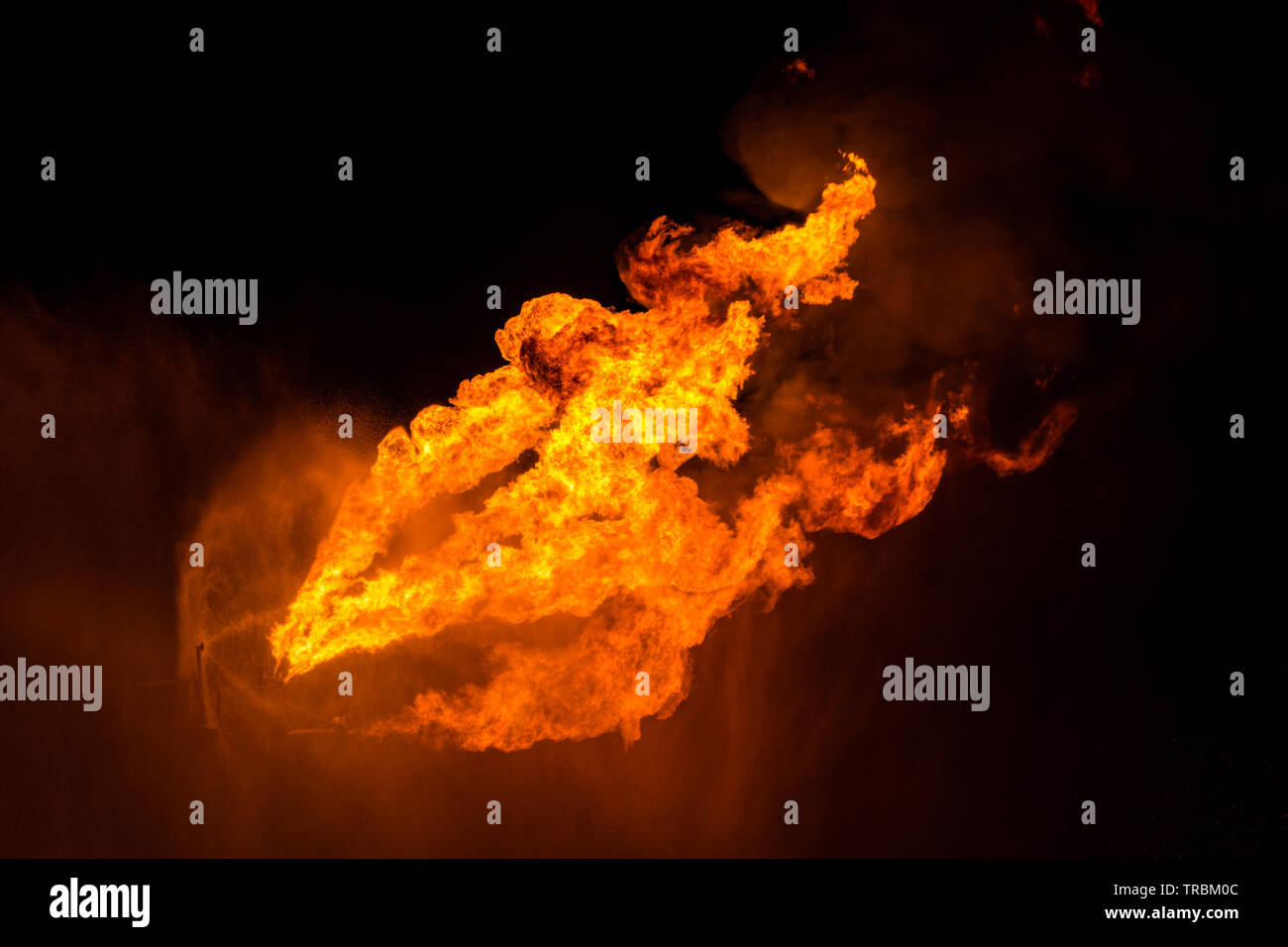 Well testing operation (flaring) of an oil and gas drilling rig ...