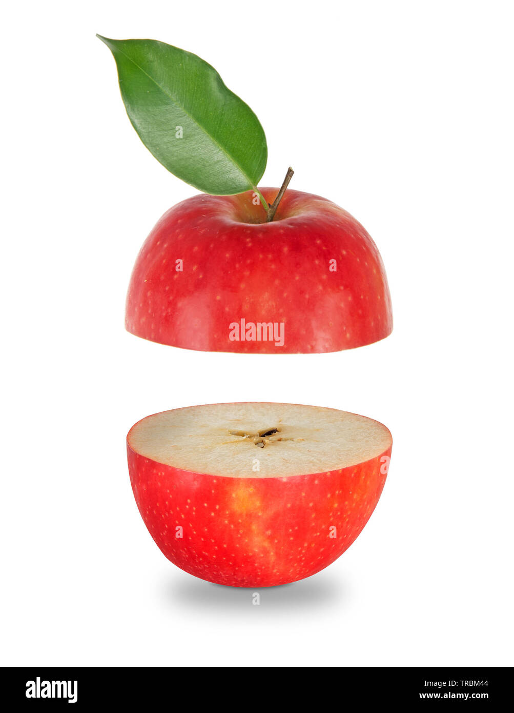 Halves of apple Cut Out Stock Images & Pictures - Alamy