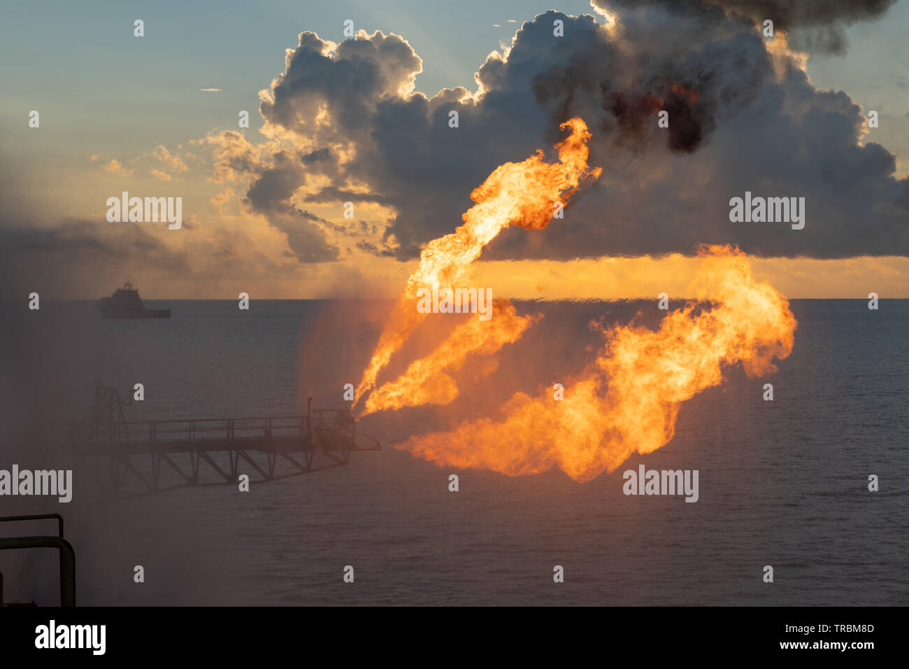 Well testing operation (flaring) of an oil and gas drilling rig ...