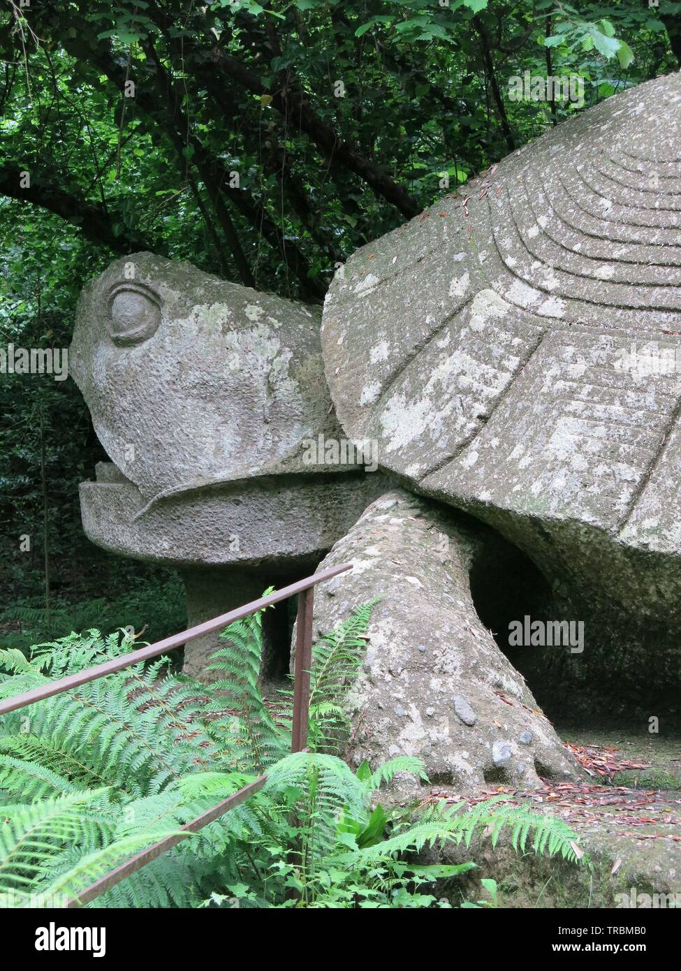 A giant stone sculpture of a turtle is one of the fanciful beasts in ...
