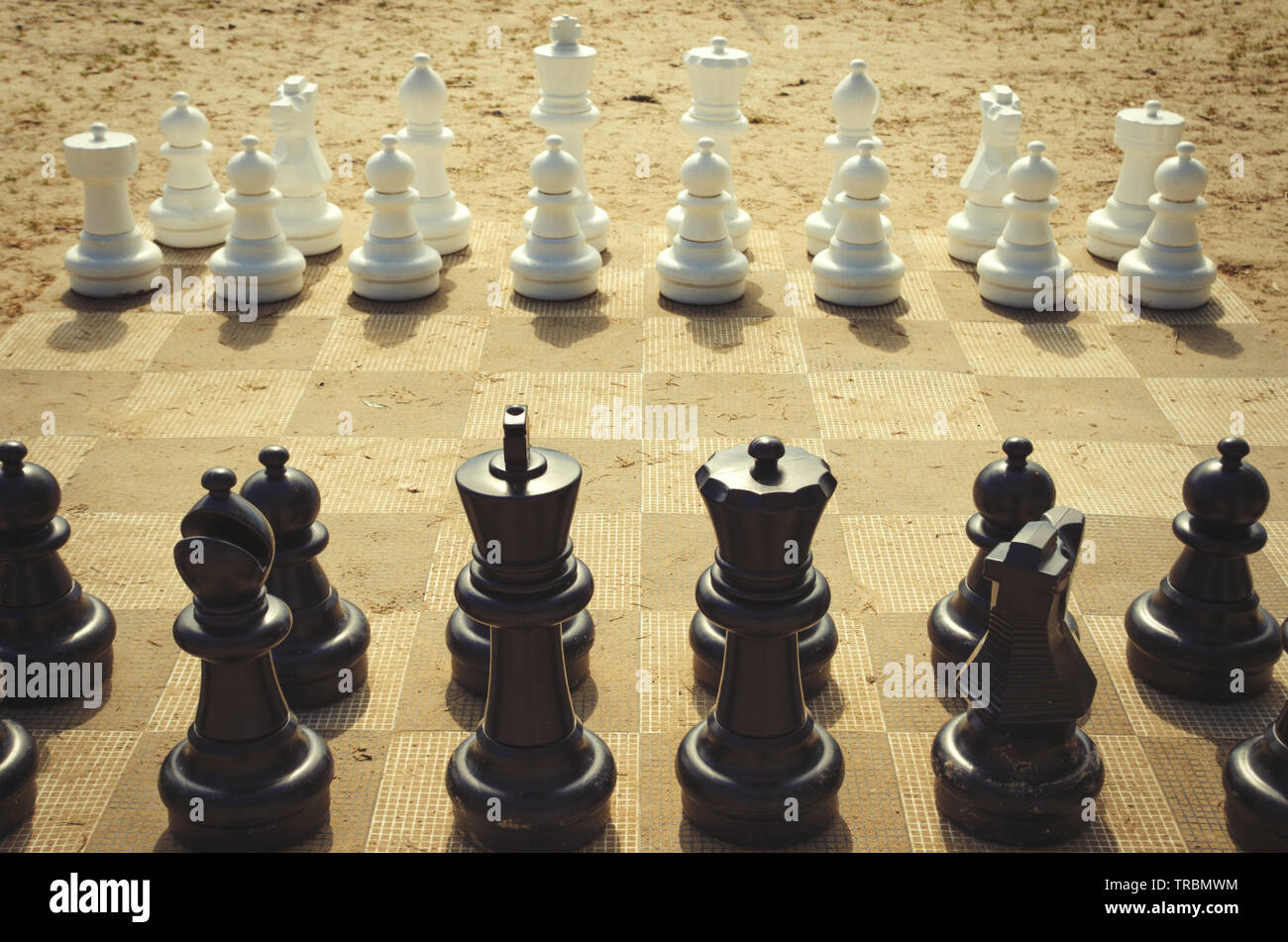 giant chess pieces on the beach Stock Photo - Alamy