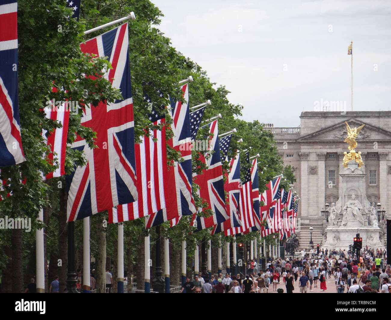 The Mall decorated with U.S. flags for Donald Trump state visit to the ...