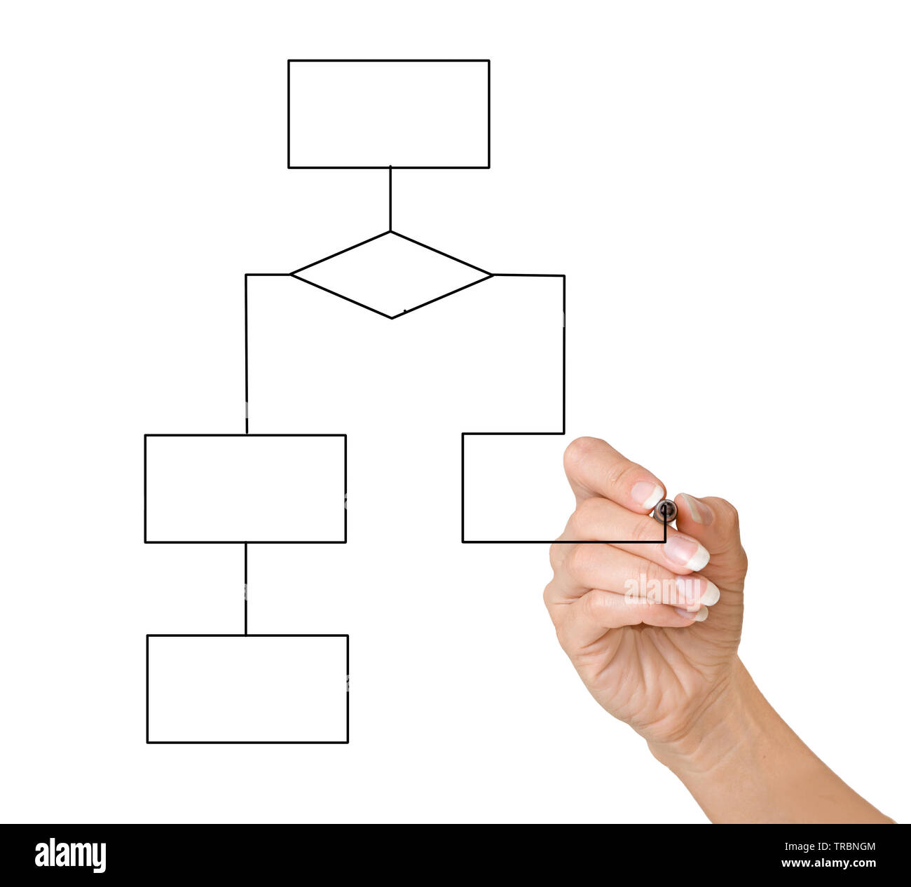 Hand drawing a block-diagram Stock Photo - Alamy