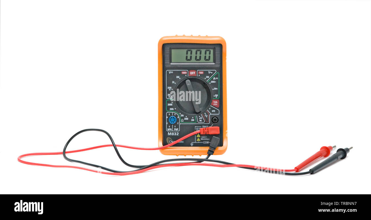 Multimeter isolated on white background Stock Photo - Alamy