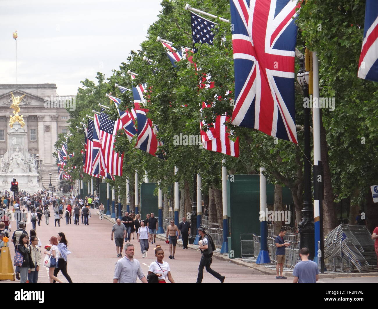 The Mall decorated with U.S. flags for Donald Trump state visit to the ...